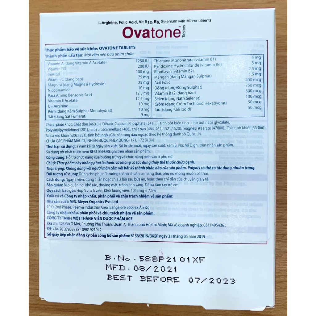Mua Thực phẩm bảo vệ sức khỏe OVATONE TABLETS hỗ trợ chức năng buồng ...