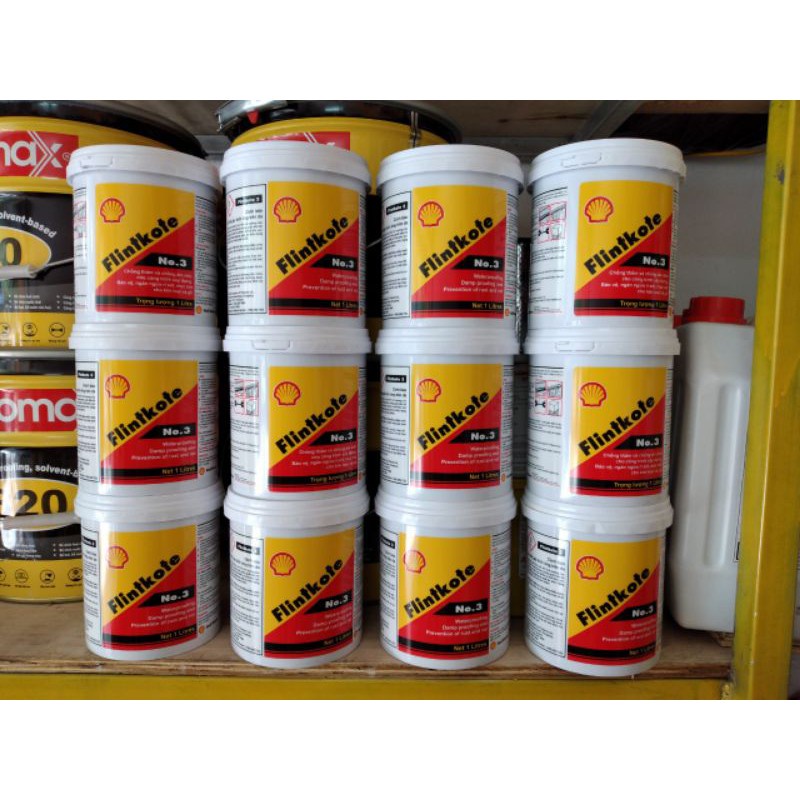 Mua ۩☊Sơn Chống Thấm Bể Cá Koi SHELL FLINTKOTE - Hộp 1L và 3.5L Đen ...