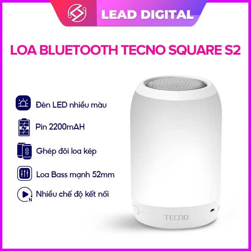 Mua Loa Bluetooth TECNO SQUARE S2 | Loa Bass mạnh 52mm | Pin 2220 mAh ...