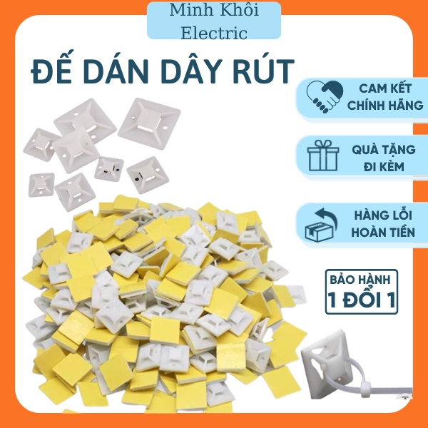 Mua Đế Dán Dây Rút Cố Định Dây Điện, miếng dán giữ dây điện, gối đỡ lạt ...