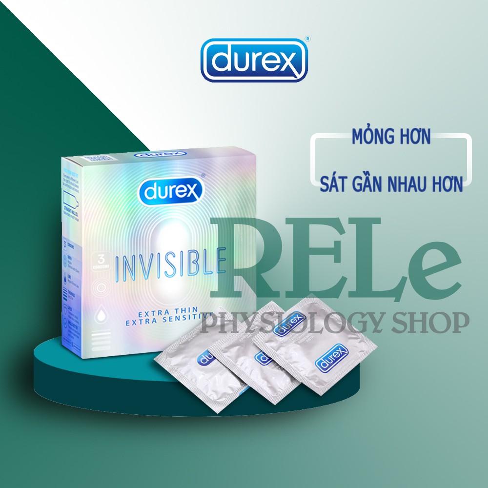 [CỰC RẺ] Bao Cao Su Cao Cấp DUREX INVISIBLE Hộp 3 Cái ÔM SÁT SIÊU MỎNG ...
