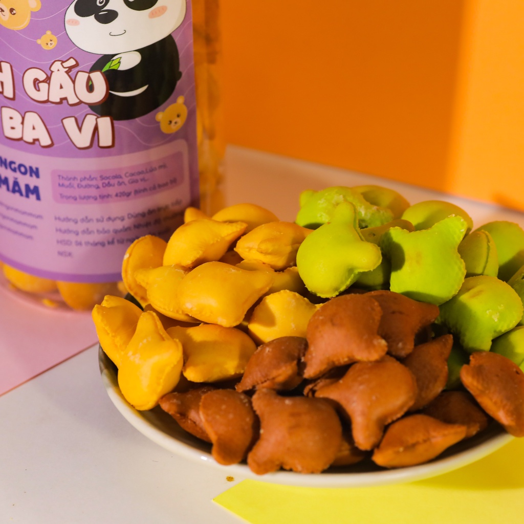 Mua Bánh gấu nhân kem mix 3 vị trà xanh, socola, kem 420 gr Đồ ăn vặt ...