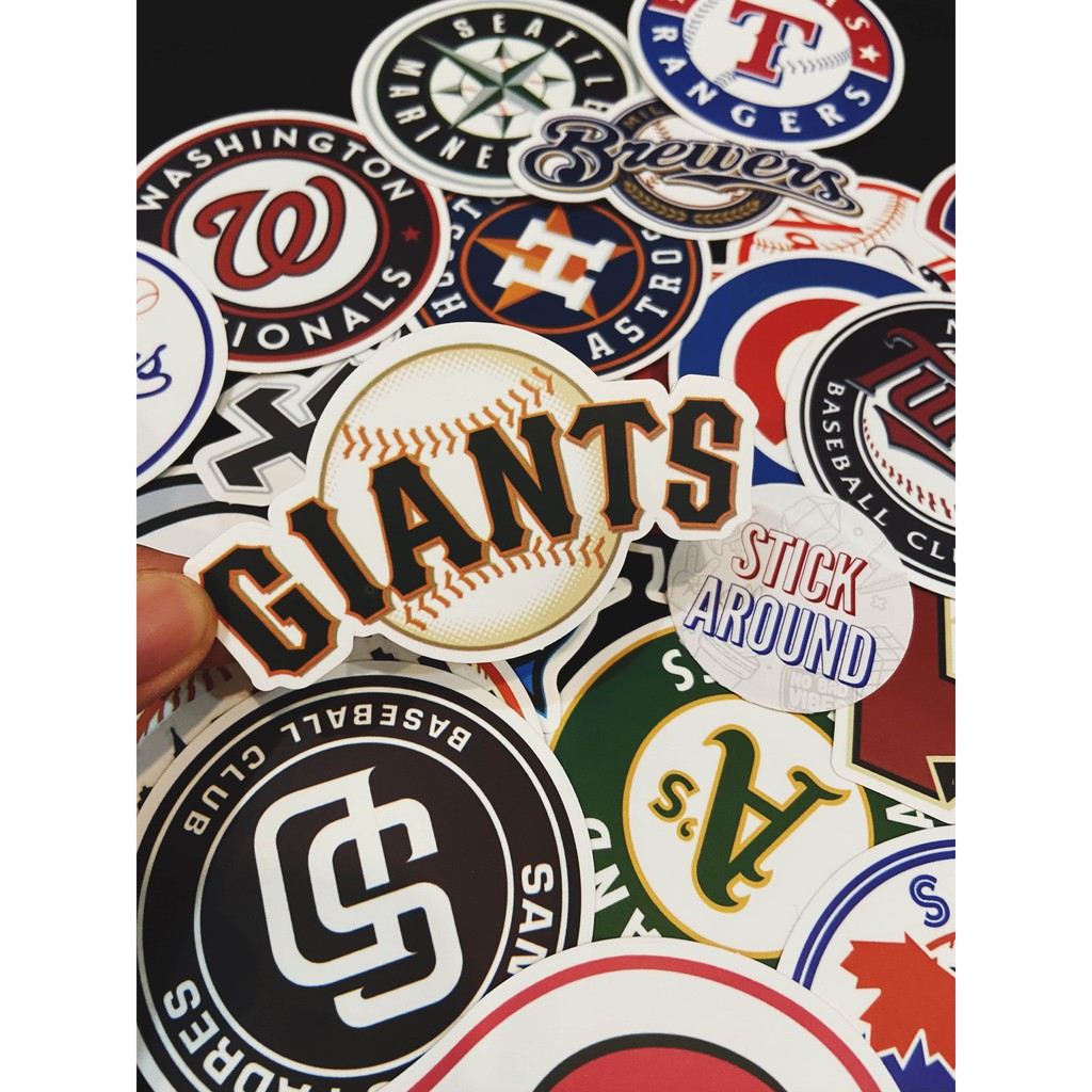 Mua 30 sticker hình dán bóng chày baseball logo nhám chống nước, decal ...