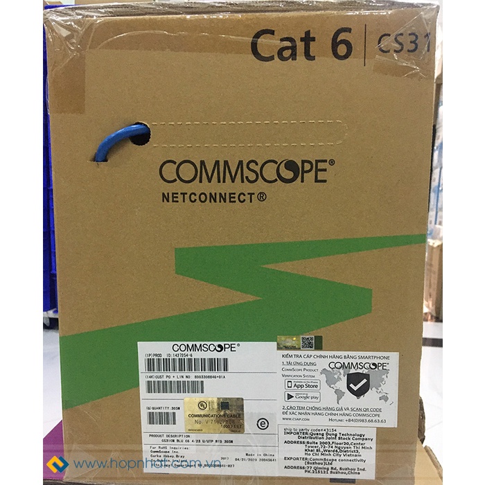 Mua DÂY CÁP MẠNG CAT6 UTP (MÀU XANH) CHÍNH HÃNG AMP/ COMMSCOPE (0 ...