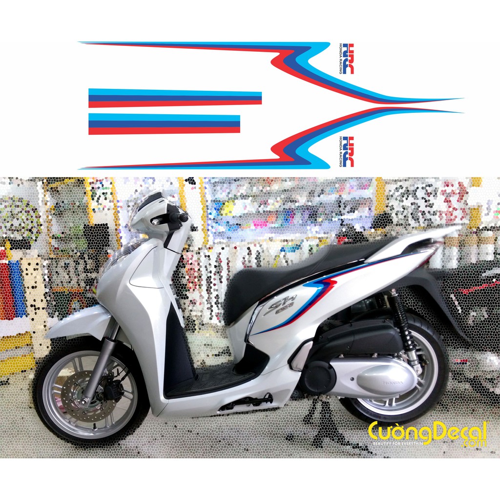 DECAL tem xe Honda SH300i sọc 3 màu cờ Ý, HRC | Shopee Việt Nam