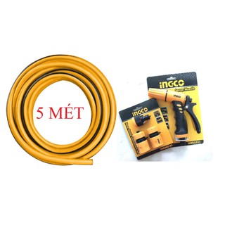 Bộ 5 mét ống nhựa PVC Fi21 khớp nối ống vòi xịt rữa tưới cây chỉnh tia ...