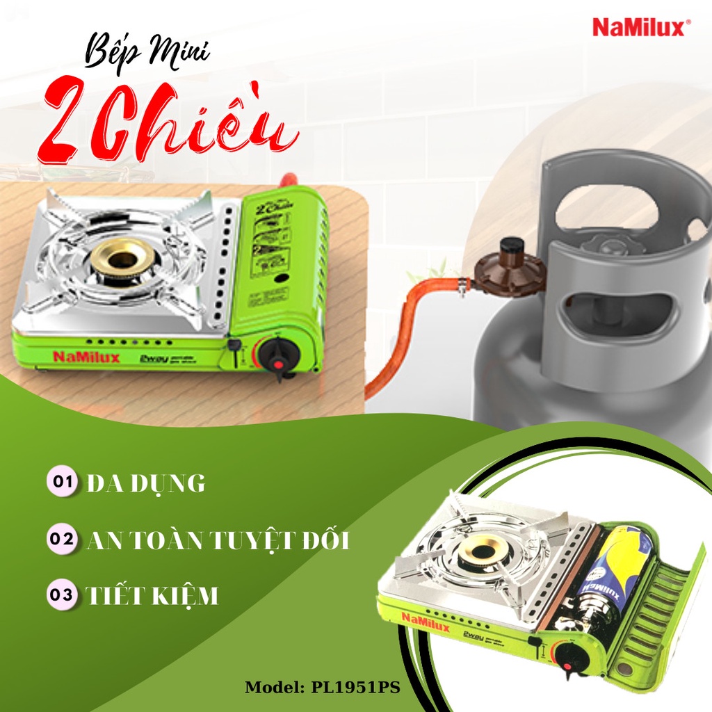 Mua BẾP GAS MINI NAMILUX PL1951PS VAN AN TOÀN 2 CẤP - SỬ DỤNG LON GAS ...