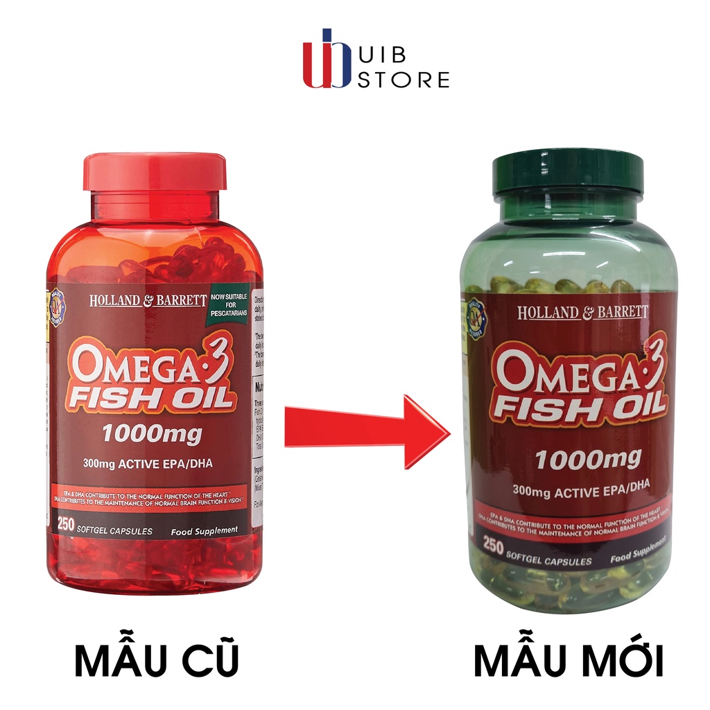Dầu Cá Đẹp Da, Sáng Mắt, Tốt Cho Tim Mạch Holland & Barrett Omega 3 ...