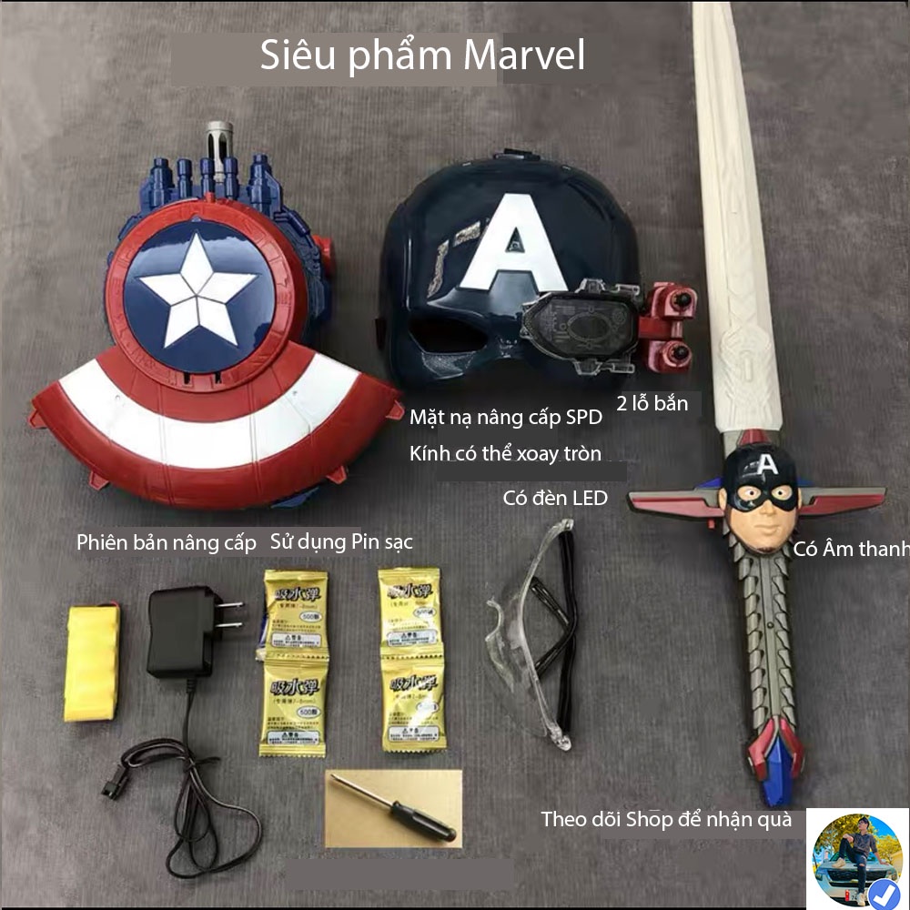 Mua Khiên Captain American bắn đạn xốp, Mũ , Áo Choàng, mặt nạ IRON Man ...