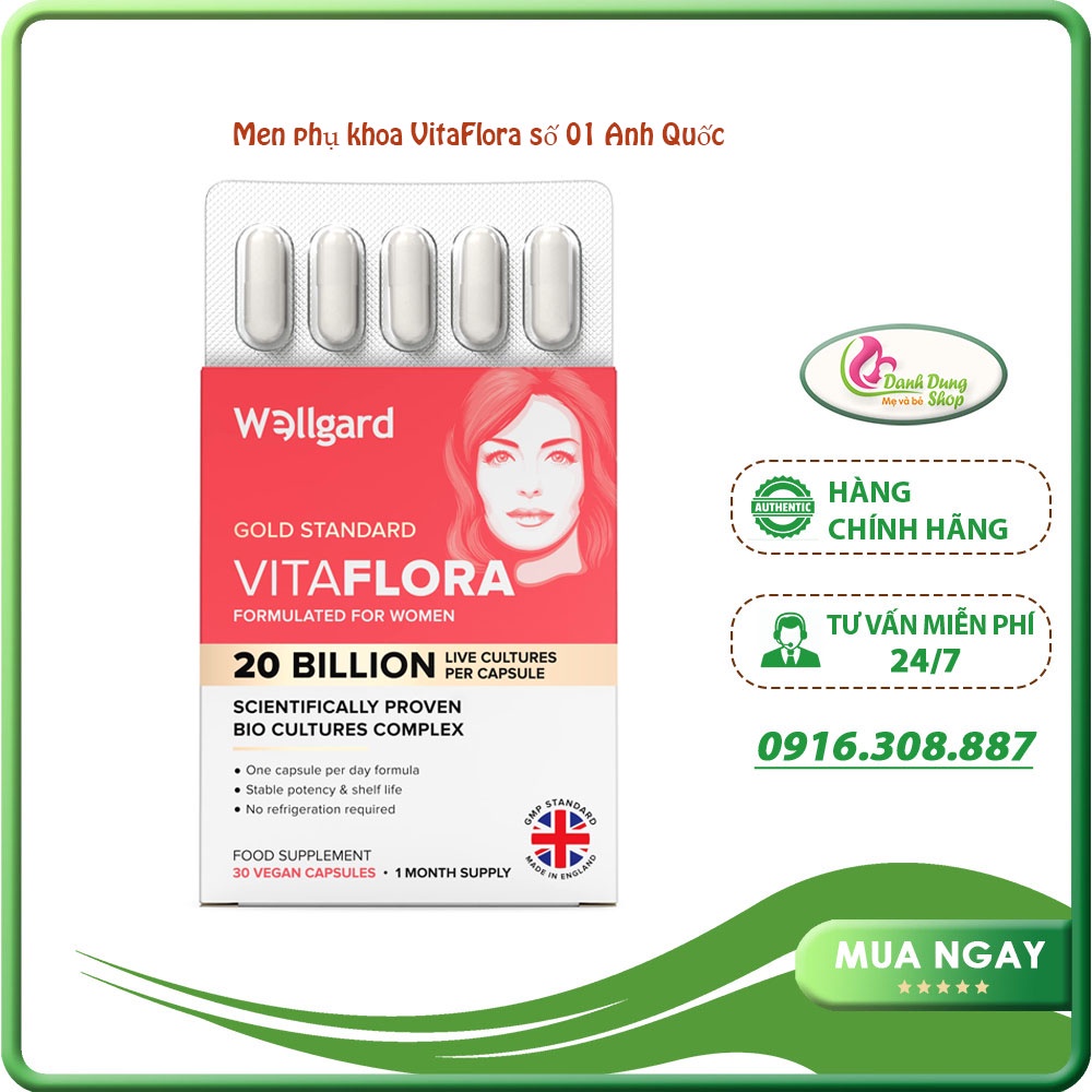 ( Sẵn) Men vi sinh phụ khoa Vitaflora 20 tỷ CFU lợi khuẩn (date xa ...