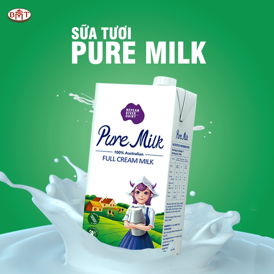 Sữa Tươi PURE MILK Hộp 1L Nhập Khẩu từ ÚC - Xem Ngay