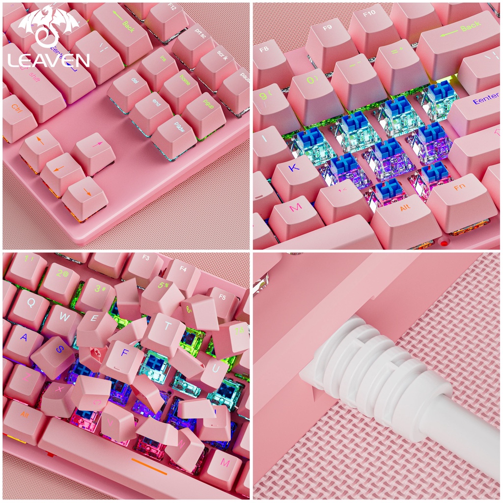 Mua bàn phím cơ LEAVEN K550 Gửi hàng trong 24 giờ PRO RGB LED Bàn phím ...