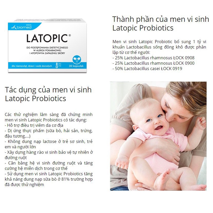 Mua Men vi sinh Latopic Probiotic cho bé viêm da cơ địa từ 01 ngày tuổi ...