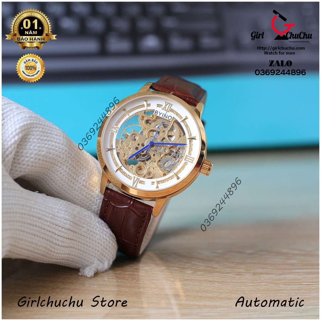 Mua Đồng hồ nam Byino máy cơ 100% chạy tự động hoàn toàn không dùng pin ...