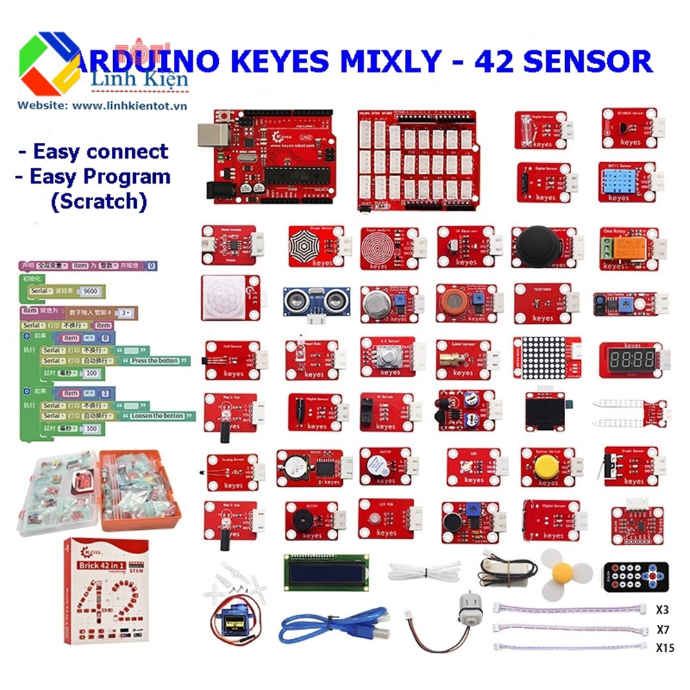 [ STEAM Scratch] Bộ thực hành Arduino KEYES MIXLY - lập trình STEAM 42 món | HolCim - Kênh Xây ...