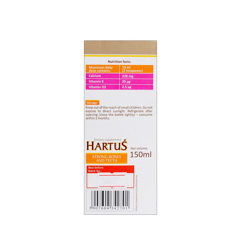 Mua Hartus’ Strong Bones And Teeth – Siro Bổ Sung canxi, vitamin D3 và ...