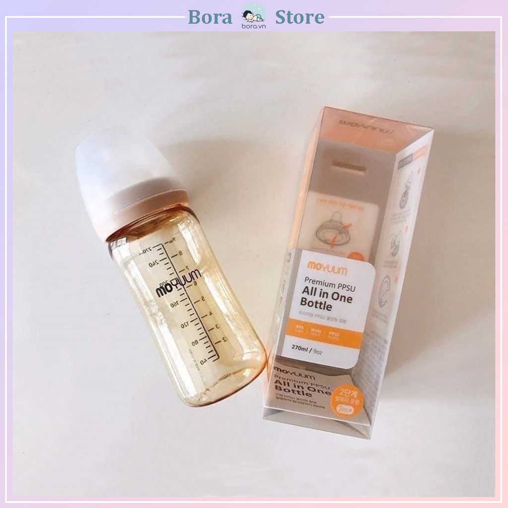 [Mã SKAMSALE8 giảm 10% đơn 200K] Bình sữa Moyuum Hàn Quốc 170ml 270ml [Được chọn núm 1 - 4][Cam ...