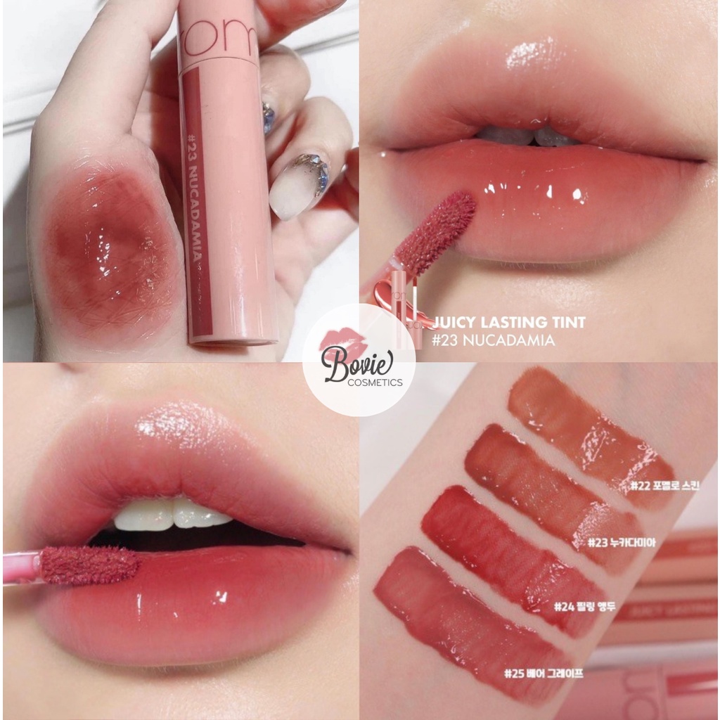 Son tint bóng Romand màu 23 Juicy Glasting Tint Nâu đỏ nhạt | Shopee ...