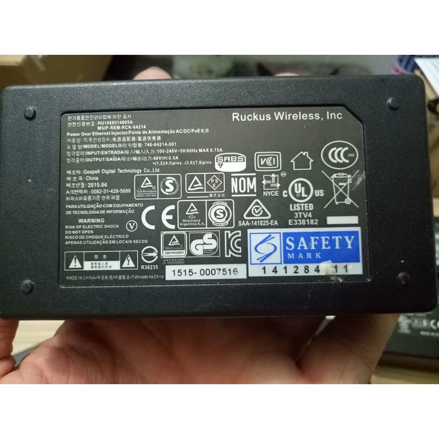 Adapter POE Ruckus 48V cho thiết bị Wifi Ruckus, Unifi, Cisco, Aerohive ...