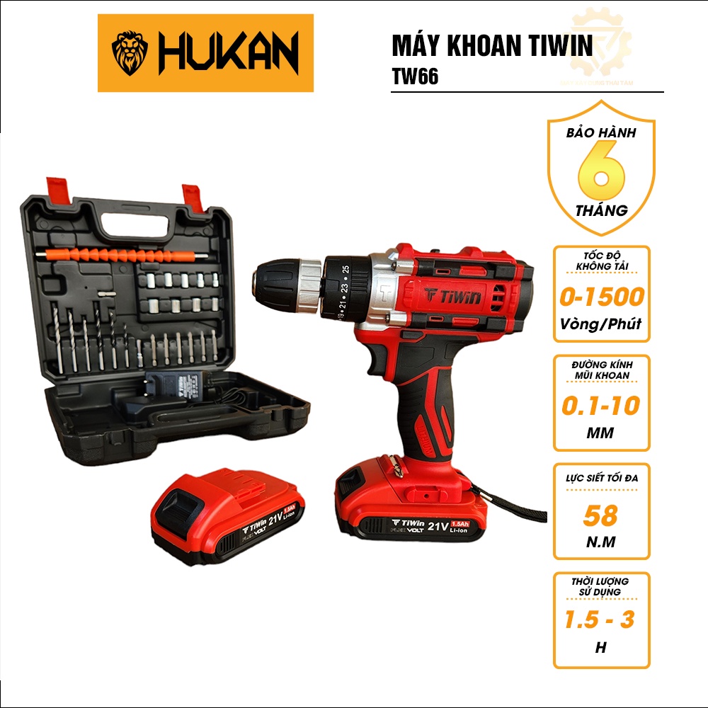 Mua Máy khoan pin gia đình Tiwin TW66 , khoan 3 chức năng lực siết 58N ...