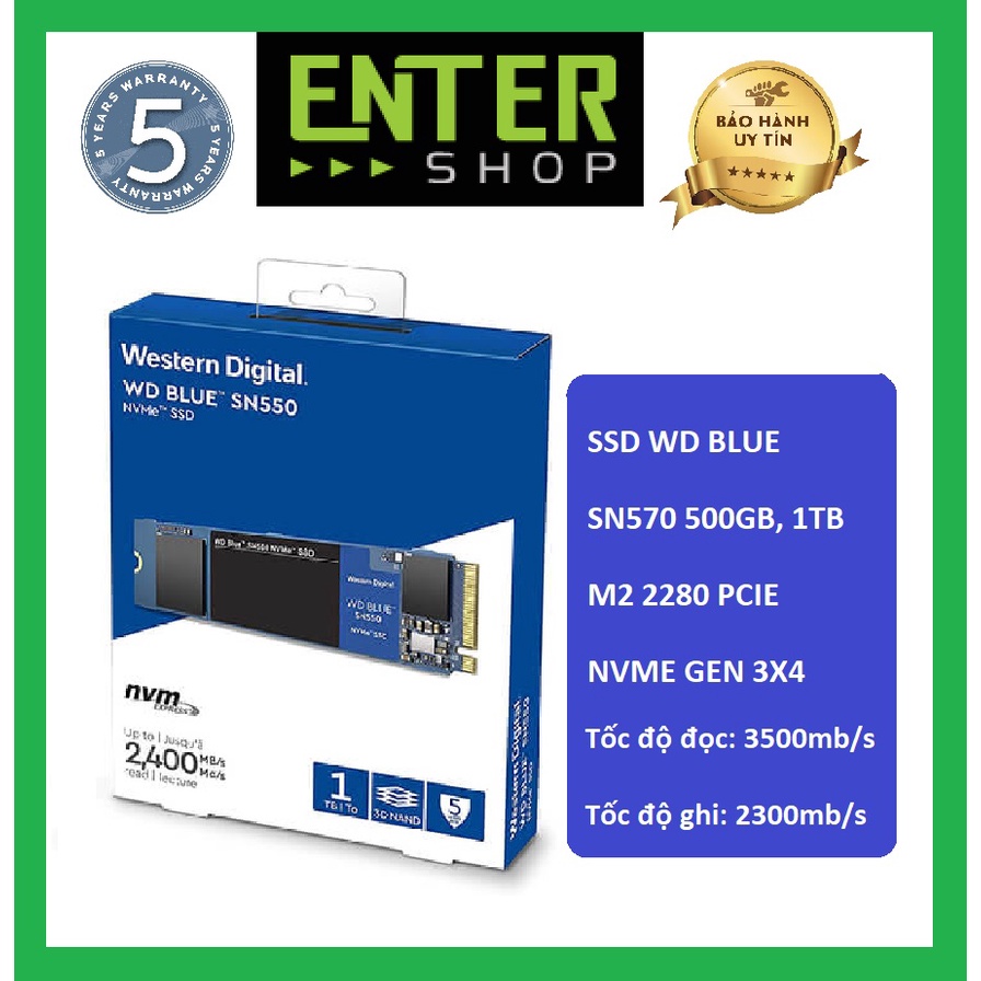 Ổ cứng SSD Laptop PC Sn570 500Gb 1TB - Nvme PCIE gen 3x4 Bảo hành 5 năm ...