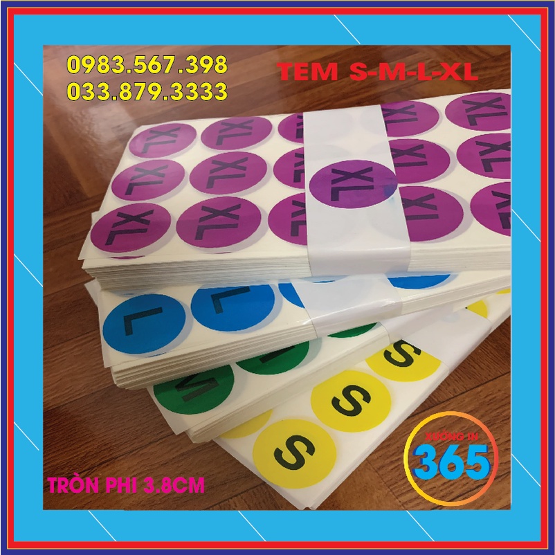 Mua TEM TRÒN DECAL, STICKER NHIỀU MÀU TEM SIZE QUẦN ÁO, GIÀY DÉP S-M-L ...