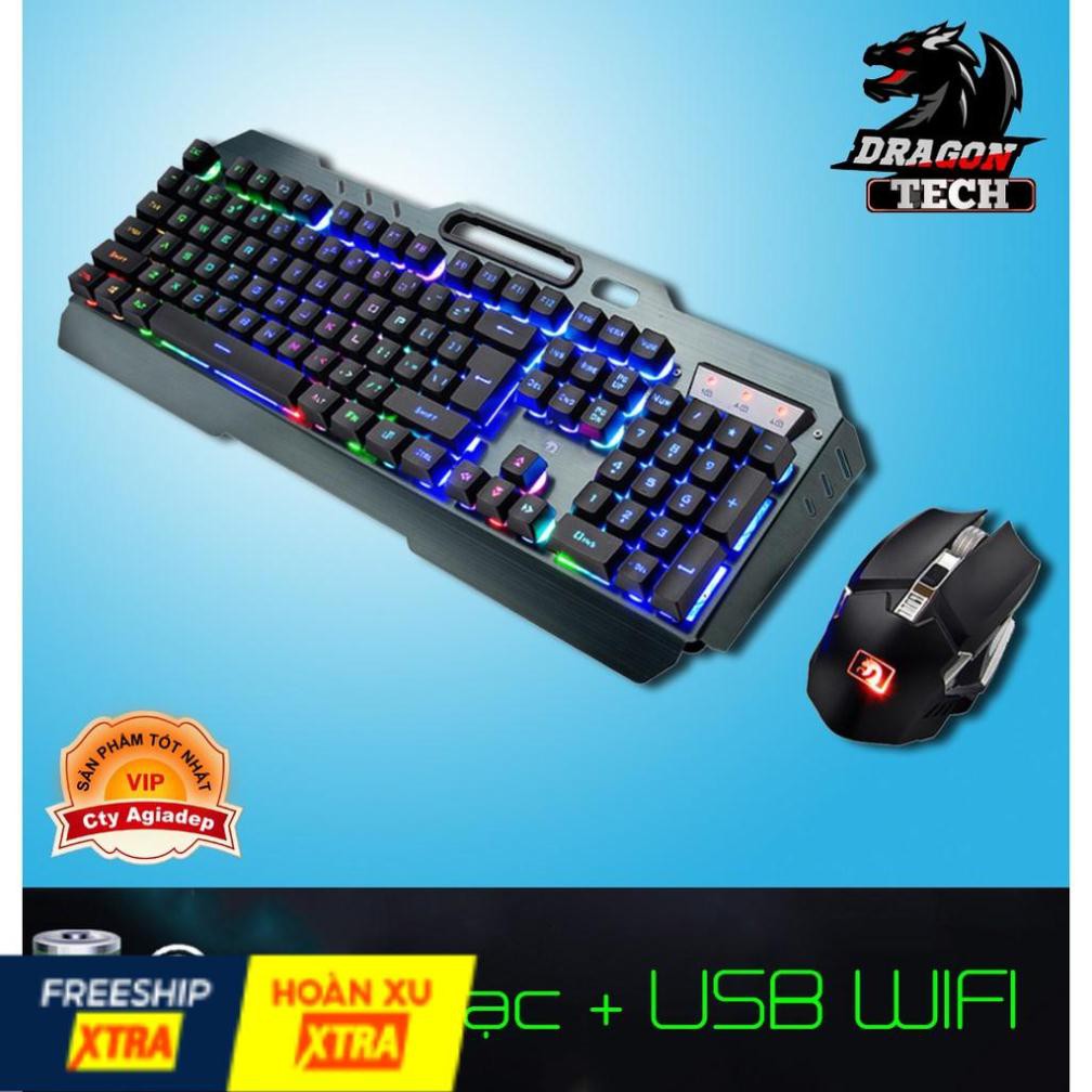 Bộ Bàn Phím Chuột xịn không dây - có Ánh sáng và Sạc pin Game thủ của ...