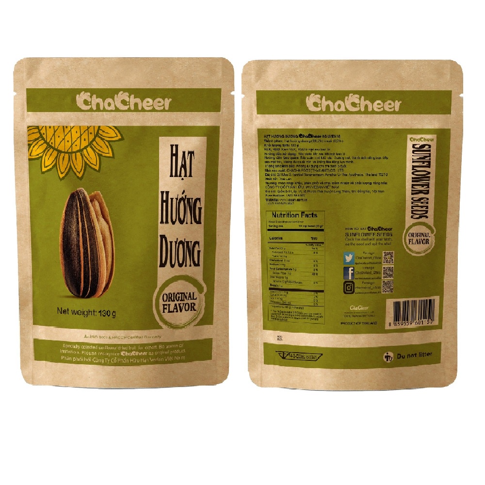Combo 10 gói Hạt hướng dương CHACHEER nguyên vị 130g - MixASale