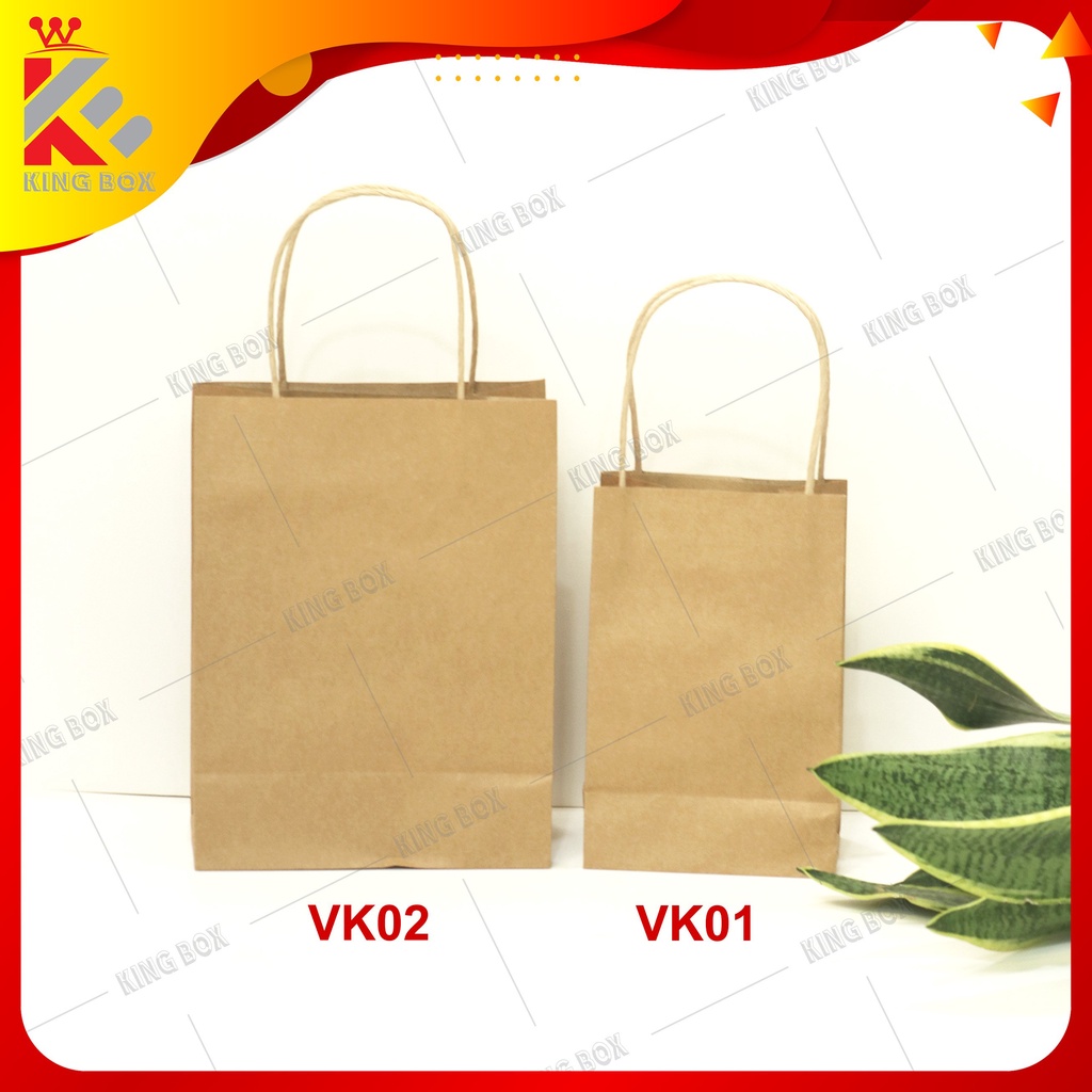 Túi giấy KRAFT có quai loại dày 120GSM nhiều kích cỡ KINGBOX | Shopee ...