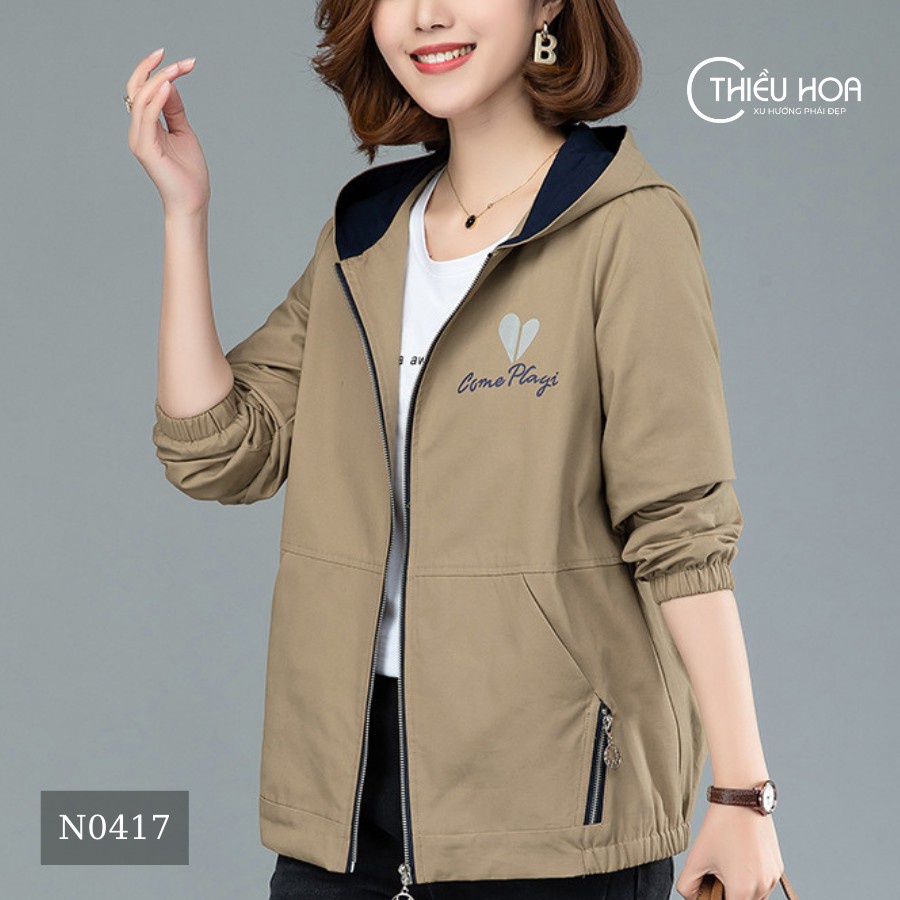 Mua ﹉ Áo Khoác Nữ Trung Niên Đẹp chất liệu Kaki dù 2 lớp chống nắng mềm ...