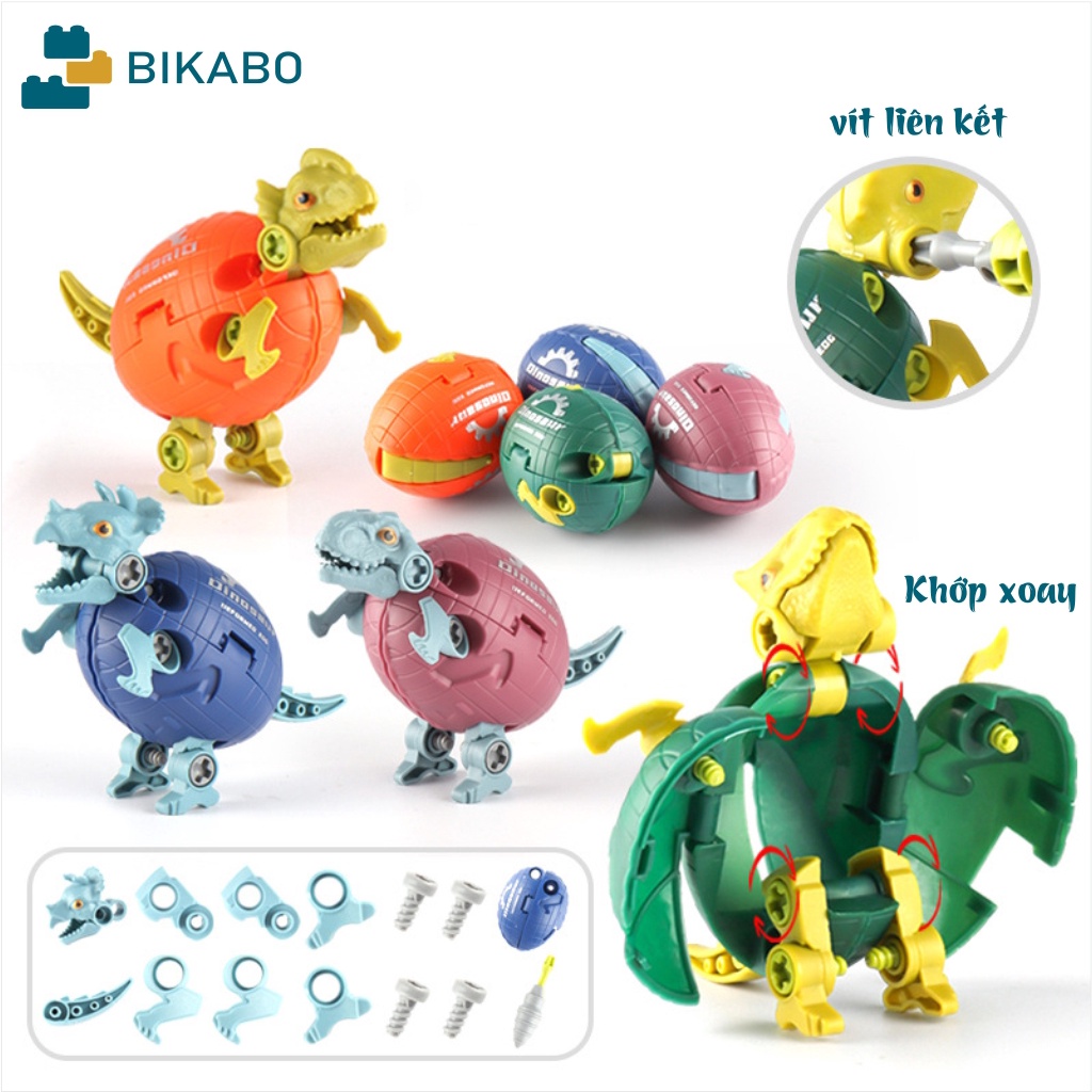 Mua Mô hình trứng khủng long biến hình siêu ngầu, đồ chơi lắp ráp trứng khủng long, BIKABO giá ...