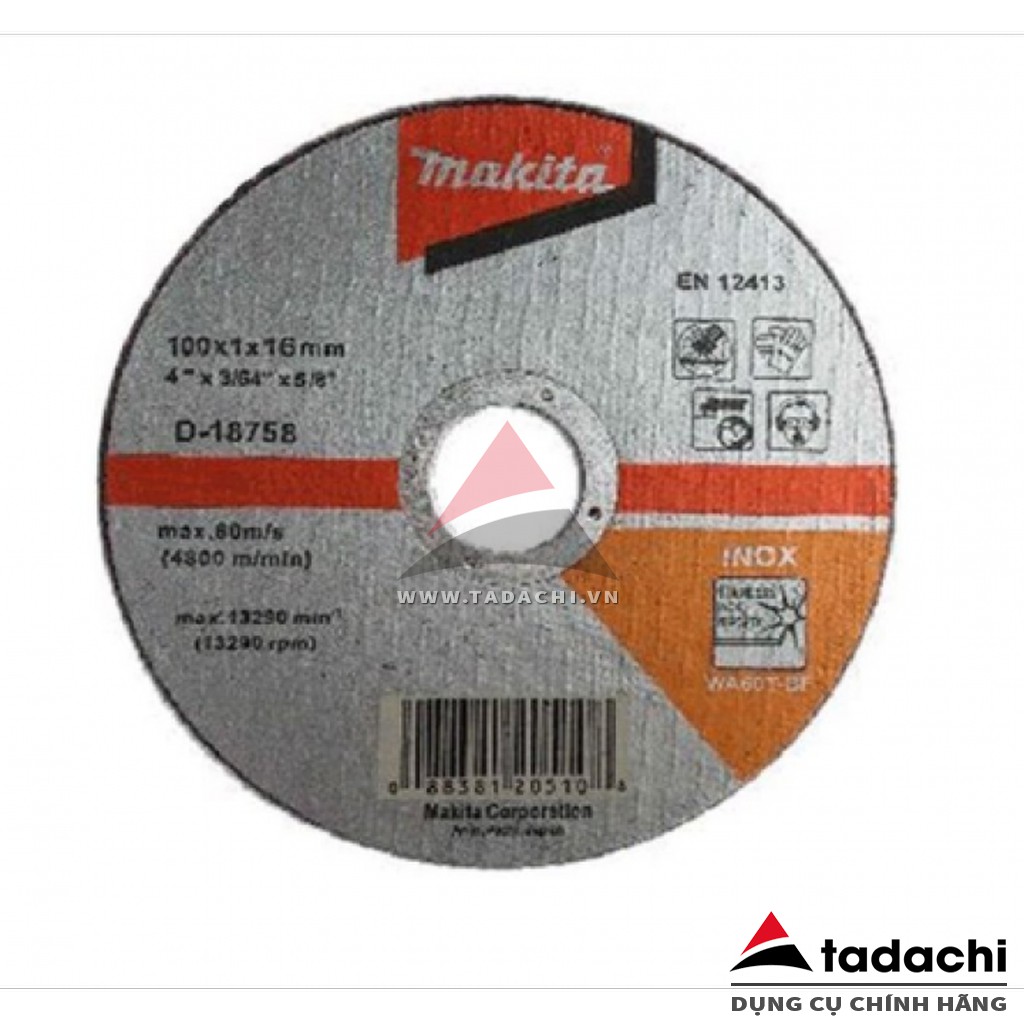 Đá cắt inox 100x1x16mm Makita D-18758 | Shopee Việt Nam
