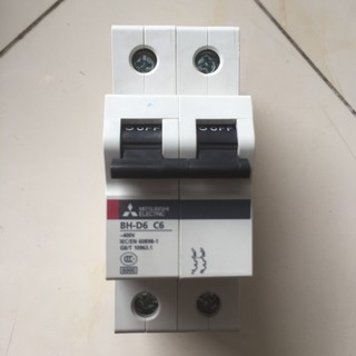 MCB Mitsubishi BH-D6 2P 6kA C N 0.5A, 1A, 1.6A, 2A, 3A, 4A, 6A, 10A, 13A, 16A, 20A, 25A, 32A ...