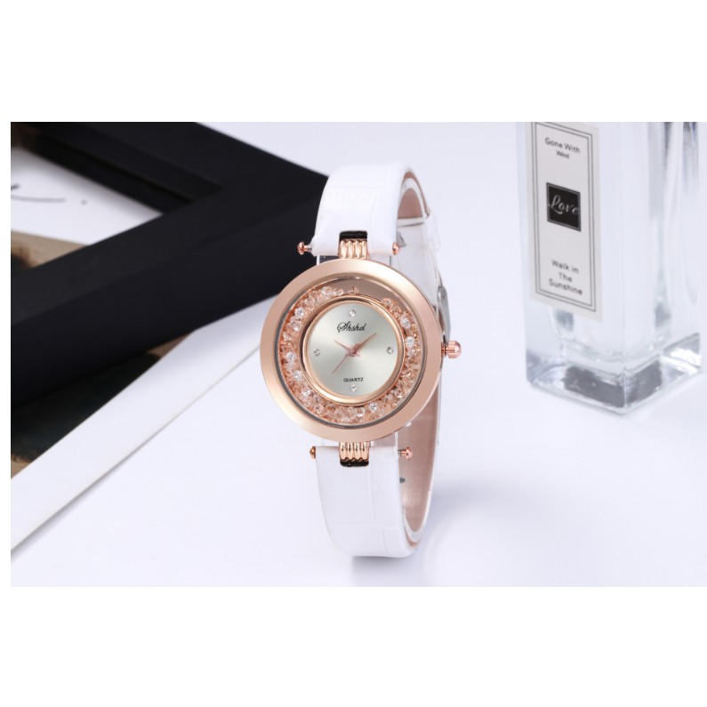 [CỰC ĐẸP] ĐỒNG HỒ NỮ DÂY DA SHDHD MẶT ĐÁ ĐÍNH NGỌC PHONG CÁCH HÀN QUỐC ...