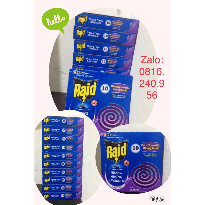 Combo 10 hộp nhang trừ muỗi Raid hương LAVENDER (10 hộp) | Shopee Việt Nam