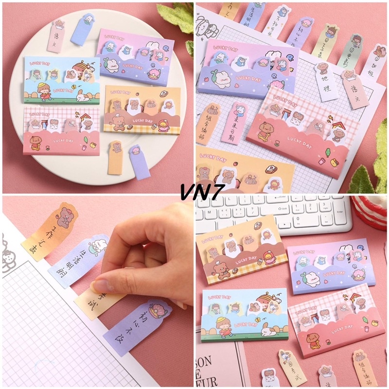Sét giấy nhớ ghi chú. sticker note đánh dấu phân trang nhiều màu ...