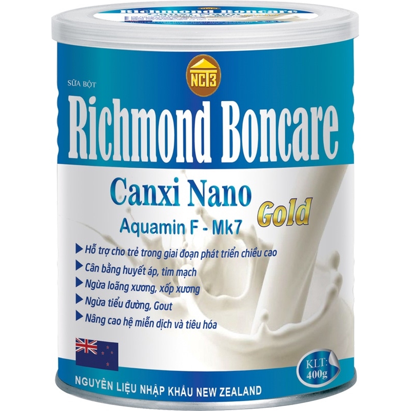 Sữa Tăng Chiều Cao , Cân Nặng - RICHMOND BONCARE CANXI NANO MK7- Hộp ...