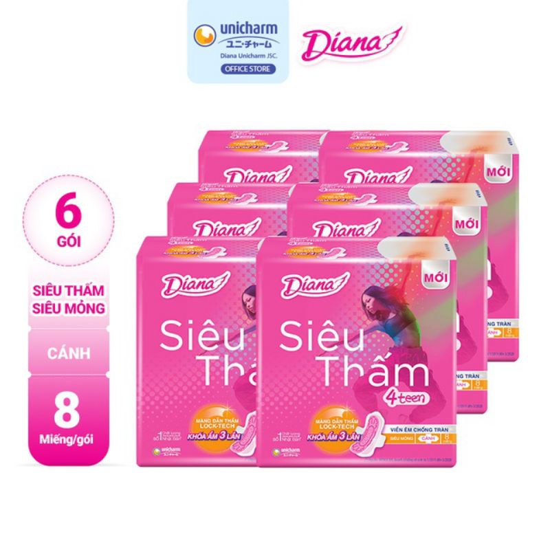 Băng vệ sinh Diana 4 teen 23m(combo 6g) | Shopee Việt Nam