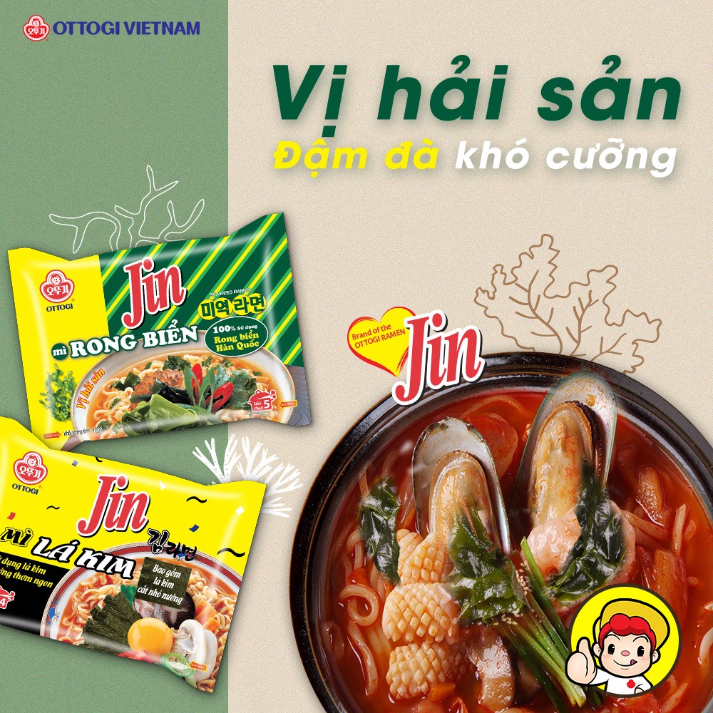 Mua Lốc 5 Gói Mì Ottogi Jin Rong Biển 600G (120G x 5 Gói) Chuẩn Vị Hàn ...