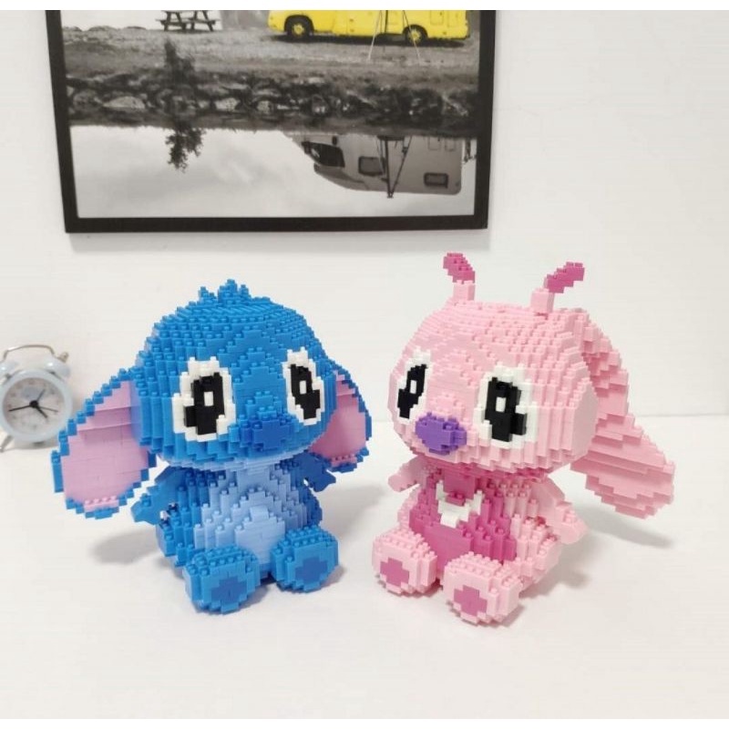 Lego hoạt hình | Mô hình lắp ghép Stitch & Angel SIZE NHỠ| Bộ mô hình ...