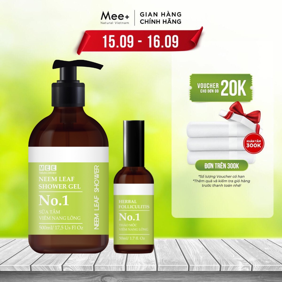 Mua Xịt viêm nang lông 50ml + Sữa tắm viêm nang lông 500ml - Bộ liệu ...