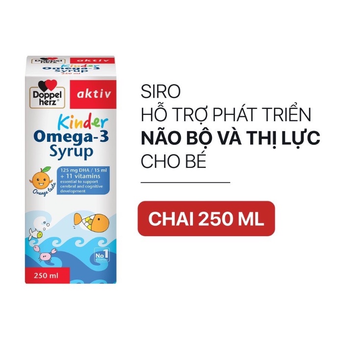 [ Chính Hãng ] Omega3 syrup 250ml - kinder omega-3 syrup Doppel herz hỗ ...