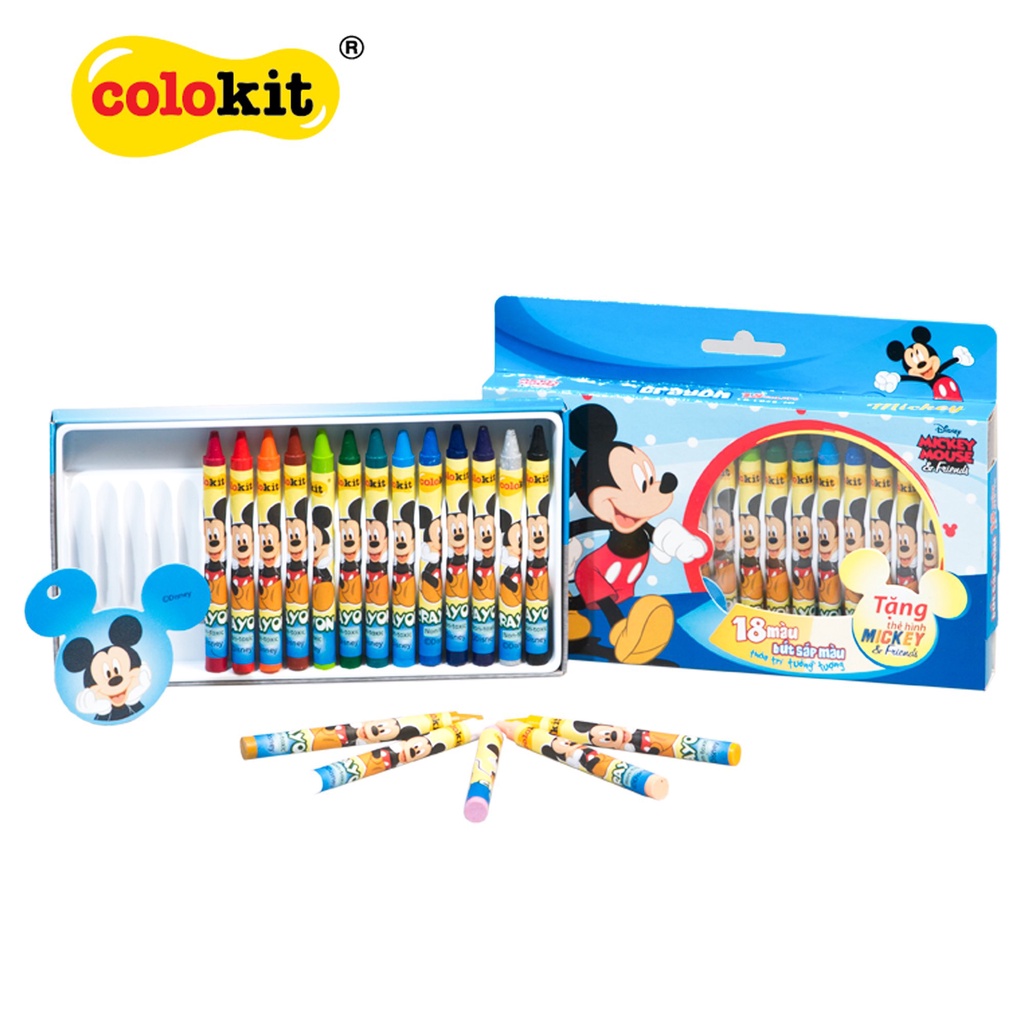 sáp màu Colokit 18 màu Disney Mickey CR-C028/MI | Shopee Việt Nam