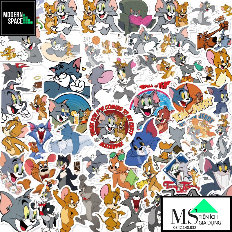 Mua Sticker PVC Tom Jerry ST-117 - Cả bộ 50 Hình dán Stickers Chống ...
