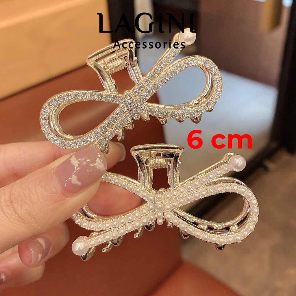 Mua Kẹp tóc đính đá ngọc trai cỡ lớn và vừa hình kéo hình bướm hình ...