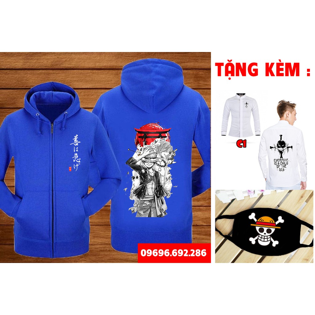 Mua Áo khoác nỉ Ace Luffy One Piece màu xanh đẹp cực ngầu giá tận xưởng ...