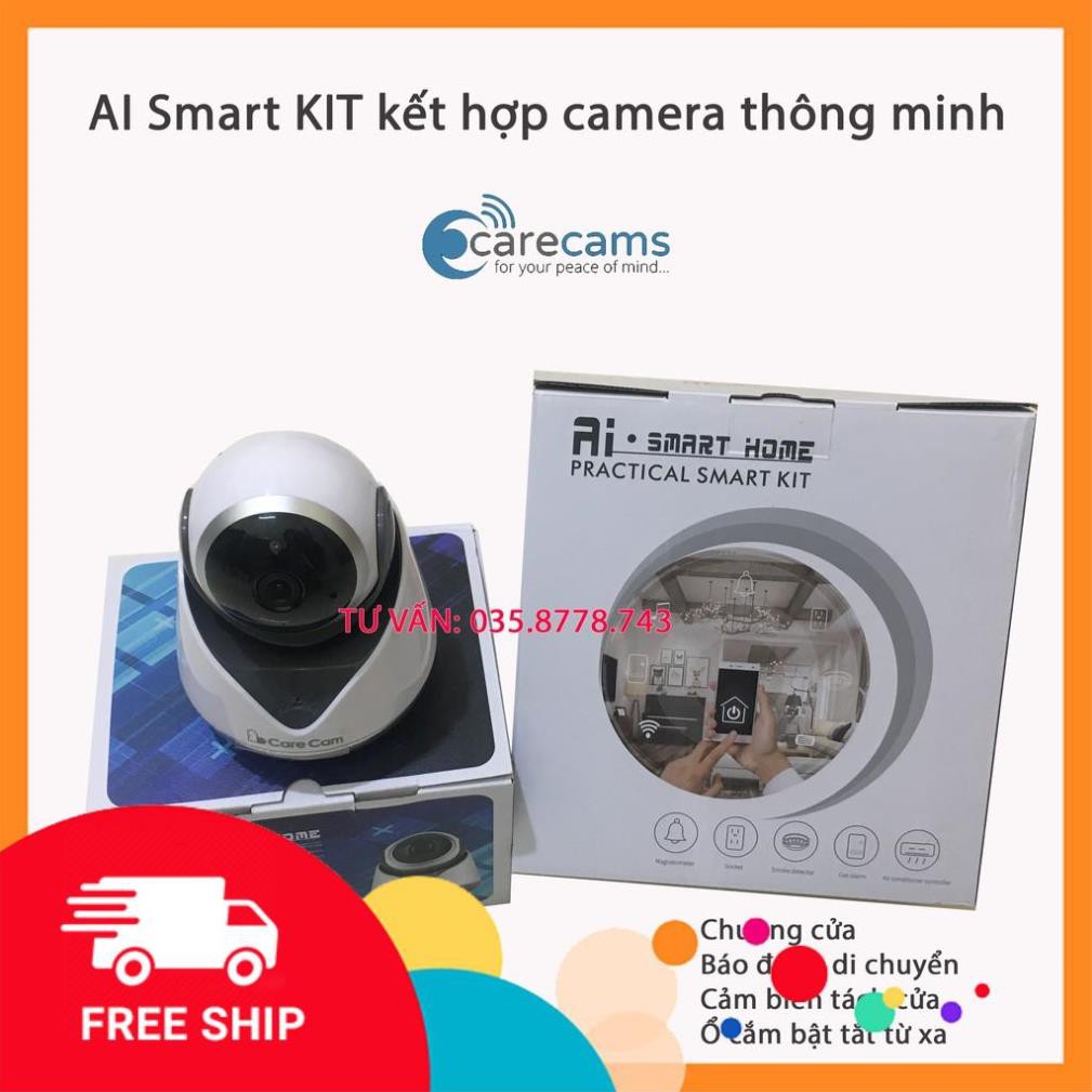 Bộ camera Carecam kèm cảm biến thông minh AI Smart KIT cảnh báo chống ...