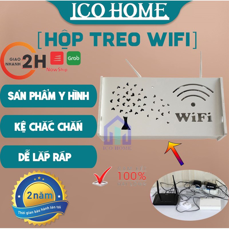 Mua Hộp đựng wifi treo tường KHÔNG CẦN KHOAN thiết kế hình lá trái tim nhỏ gọn kiểu mới sang ...