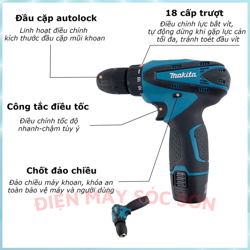 Mua Máy khoan pin, máy bắn vít, khoan cầm tay mini Makita pin 12V chính ...