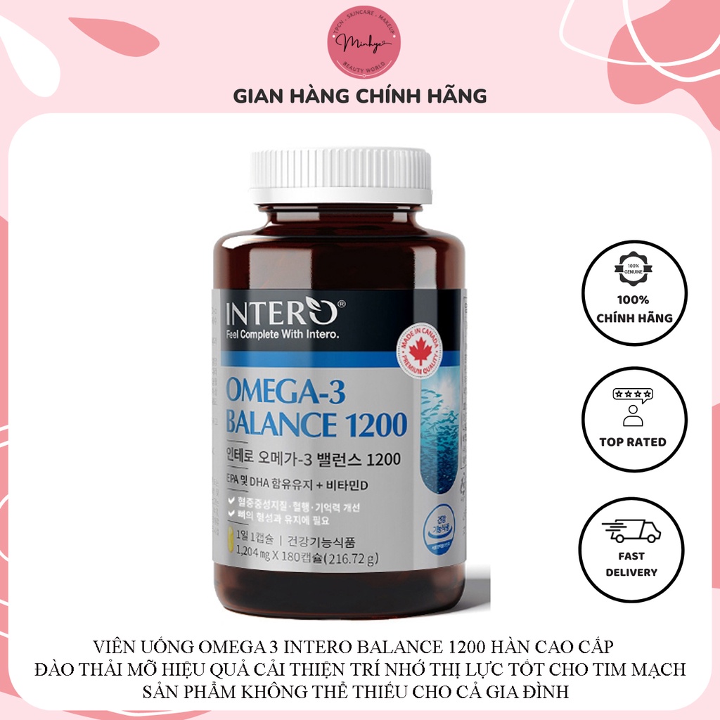 Viên Uống Omega 3 Intero Balance 1200 Hàn Cao Cấp Đào Thải Mỡ Hiệu Quả ...